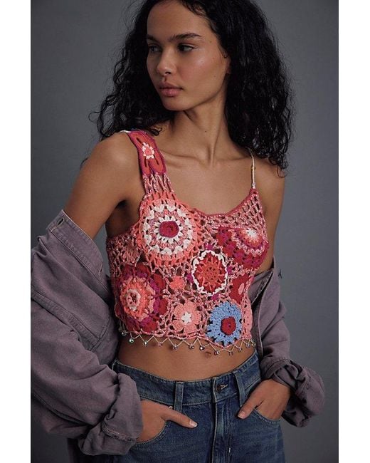 Free People Fiorella Crochet Tank Top | Lyst