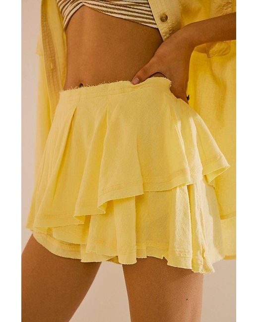 Free People Waterfall Skort in Yellow | Lyst