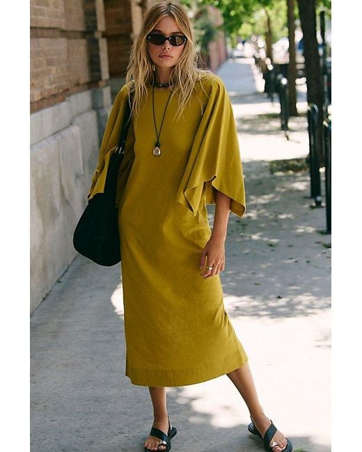 Free People Briar Midi Dress in Yellow | Lyst