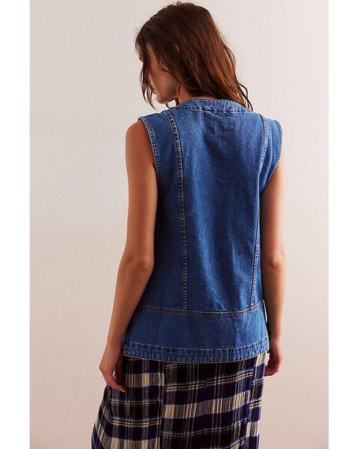 Free People We The Free Valerie Vest in Blue | Lyst
