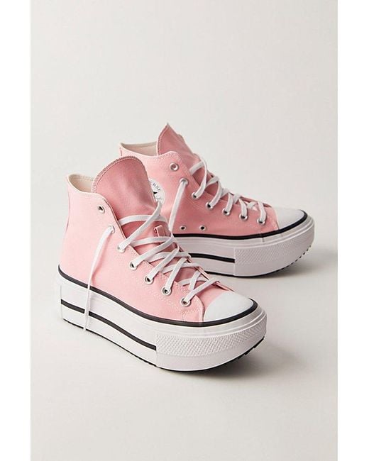 Converse Chuck All Star Lift Double Stack Sneakers in Pink | Lyst