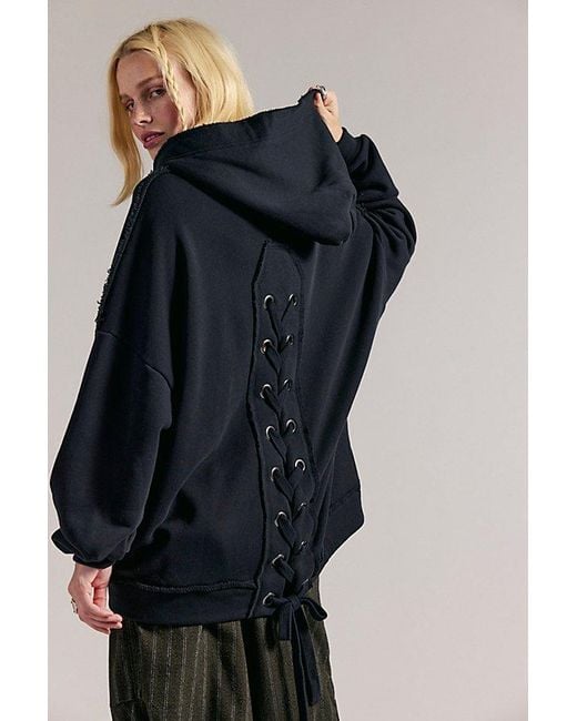 Ragabond Kriss Cross Hoodie in Black | Lyst UK