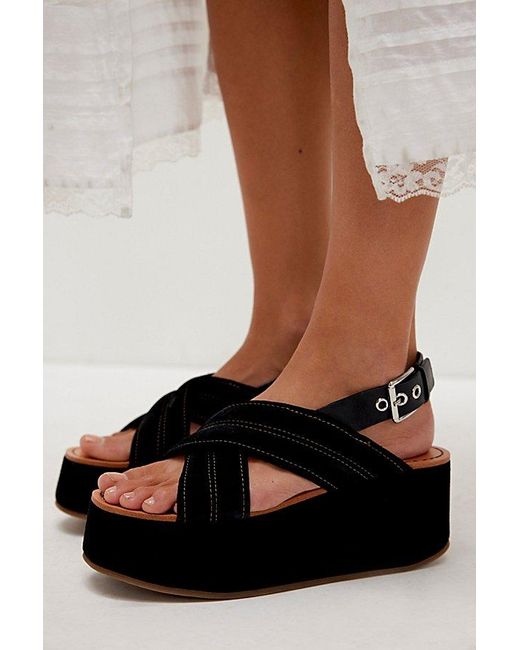 Free People Beach Club Solid Platform Sandals in Gray | Lyst
