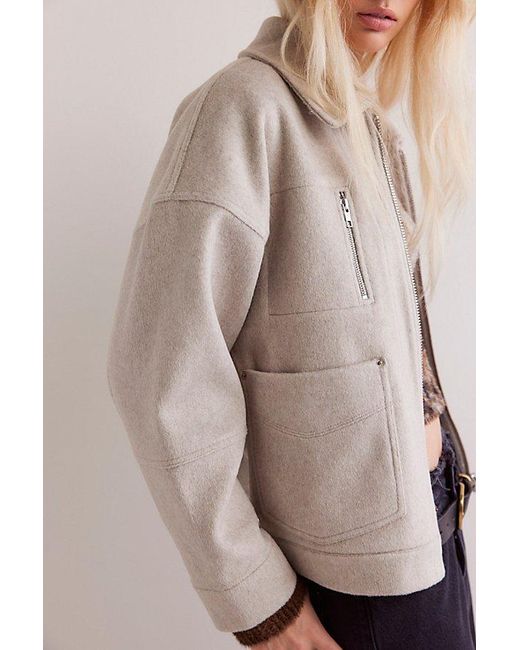 Free People Sally Chore Jacket in Brown | Lyst