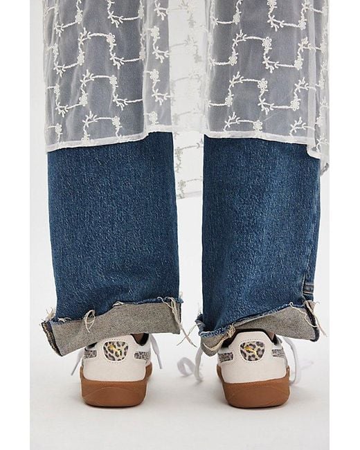 PUMA Palermo Leopard Sneakers in Blue | Lyst