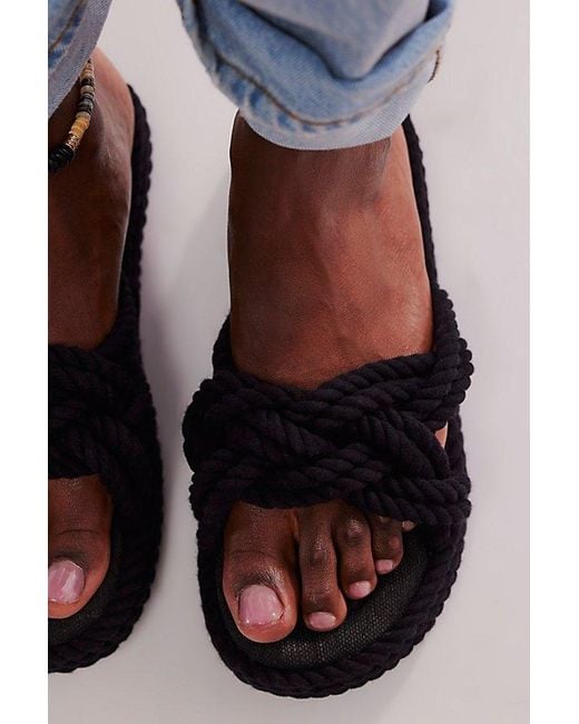 MIA Miko Rope Slide Sandals By in Black | Lyst
