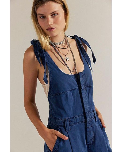 Free People Must Have Wide-Leg Overalls in Blue | Lyst