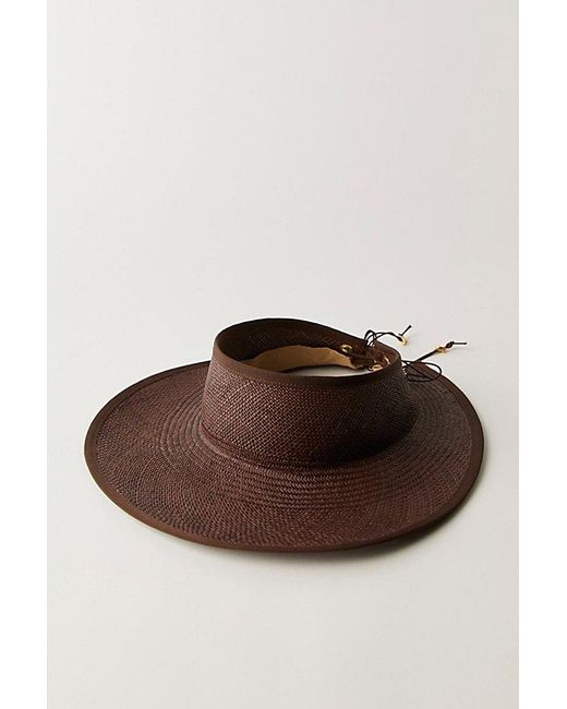 Van Palma Andrea Wide Brim Visor in Brown | Lyst