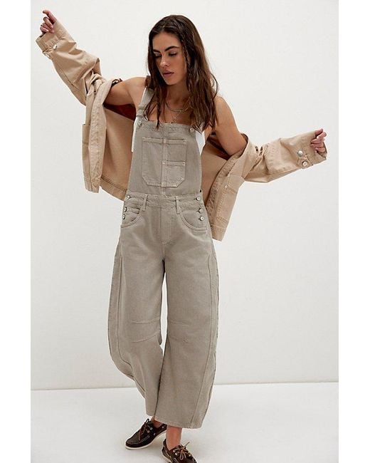 Free People Good Luck Barrel Dungarees | Lyst