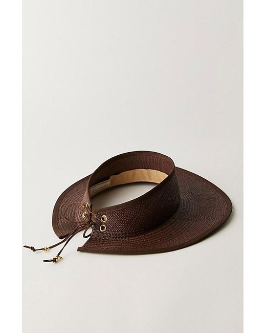 Van Palma Andrea Wide Brim Visor in Brown | Lyst
