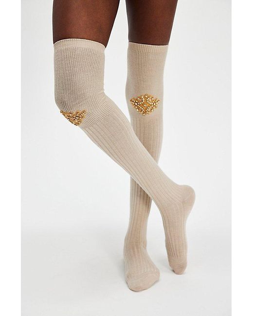 High Heel Jungle Trinket Knee Socks in Black Lyst UK
