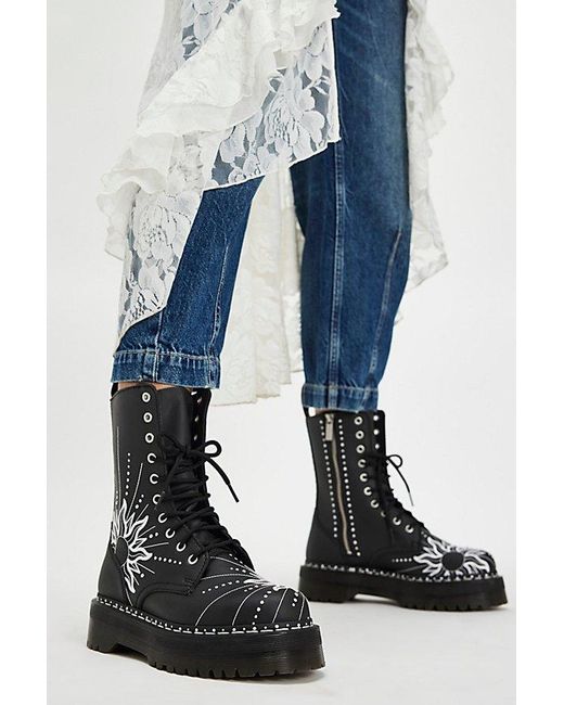 Dr. Martens Jadon Hi Solar Flare Boots in Blue | Lyst UK