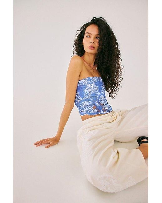 The Farra Bacana Dyed Tube Top in Blue | Lyst