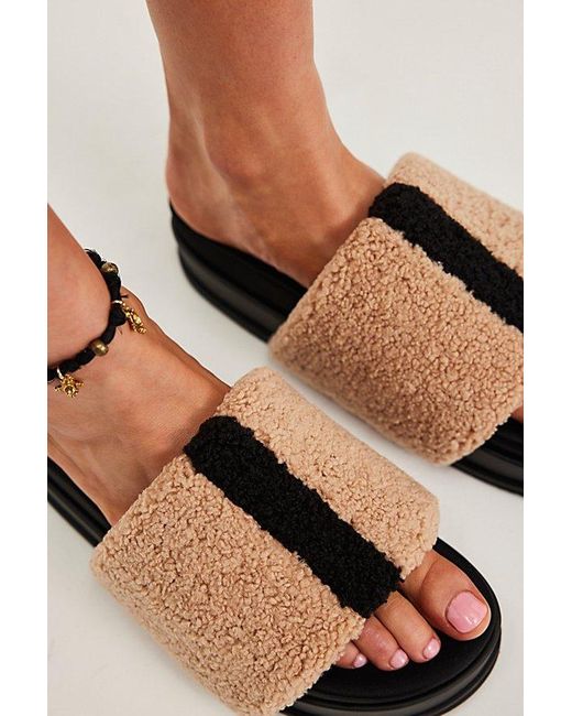 Roam Striped Platform Stack Slides in White | Lyst