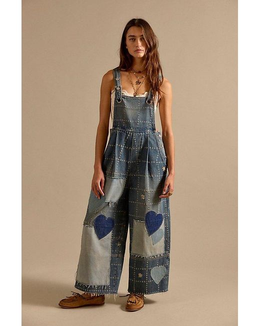 Free People Rambler Novelty Overalls in Blue | Lyst