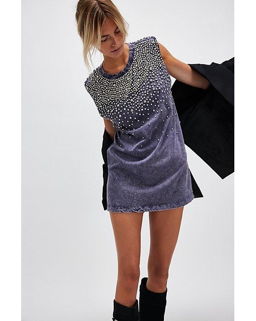 Free People Shooting Star Mini Dress in Blue | Lyst