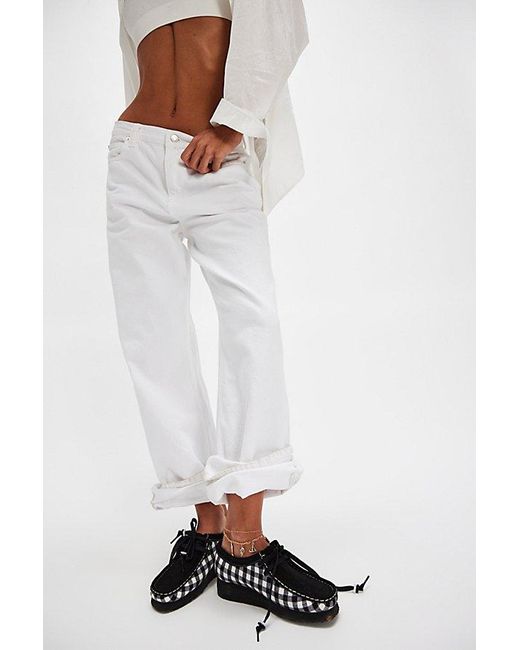 Clarks Gingham Wallabees in White | Lyst