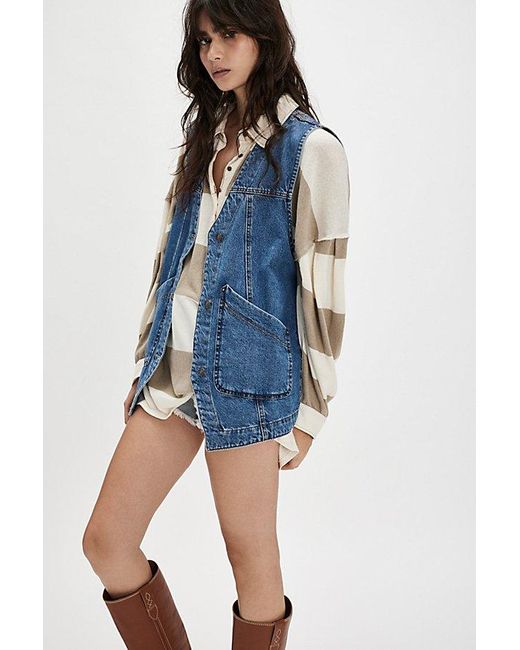 Free People We The Free Valerie Vest in Blue | Lyst