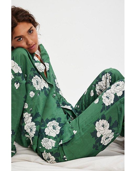 Free People Pretty Please Pj Set in Green | Lyst
