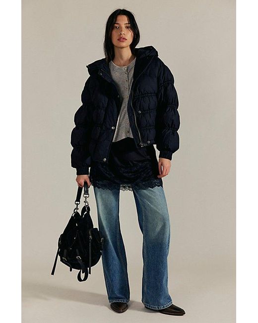 Free People Party Of One Solid Puffer Jacket in Blue | Lyst UK