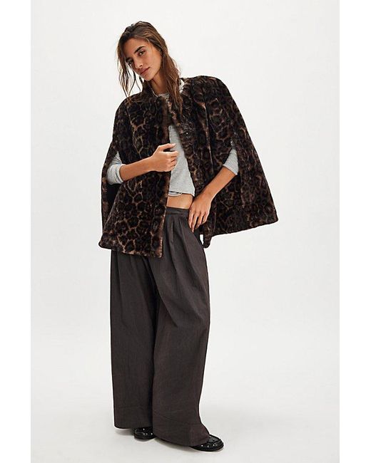 Apparis Sloan Snow Leopard Cape in Black | Lyst