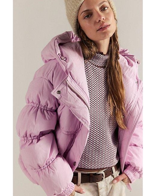 Free People Party Of One Solid Puffer Jacket in Pink | Lyst UK