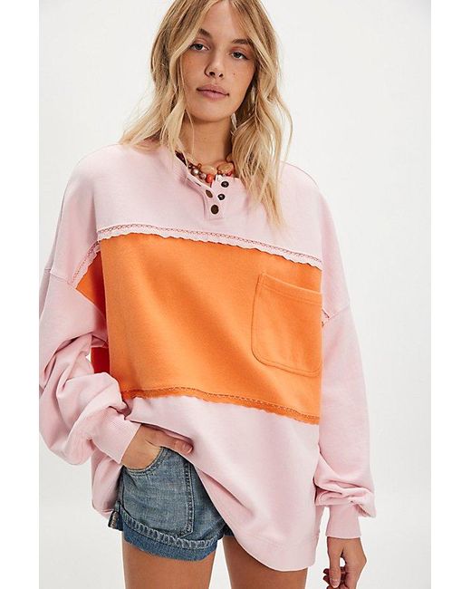Free People Strawberry Sweatshirt in Orange | Lyst