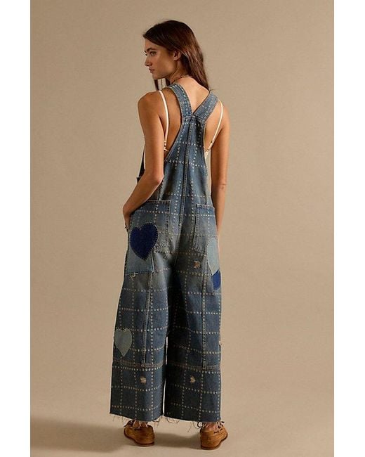 Free People Rambler Novelty Overalls in Blue | Lyst