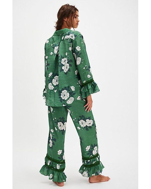 Free People Pretty Please Pj Set in Green | Lyst