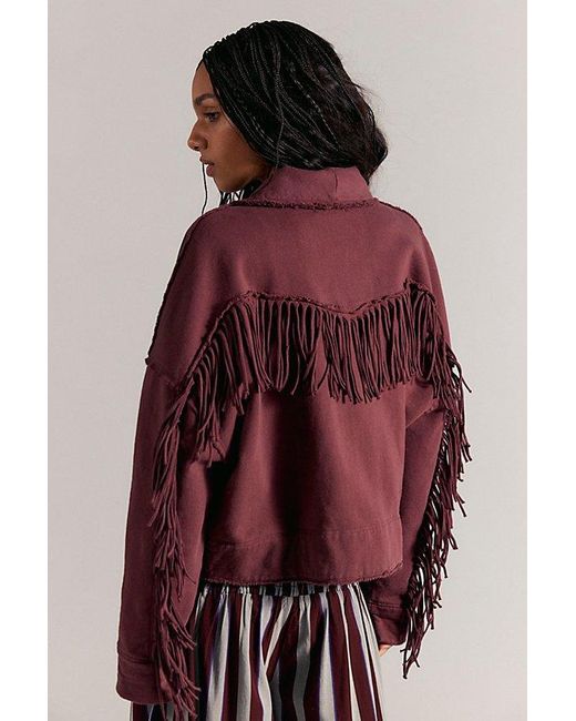 Ragabond Wyatt Fringe Cardi By in Red | Lyst UK