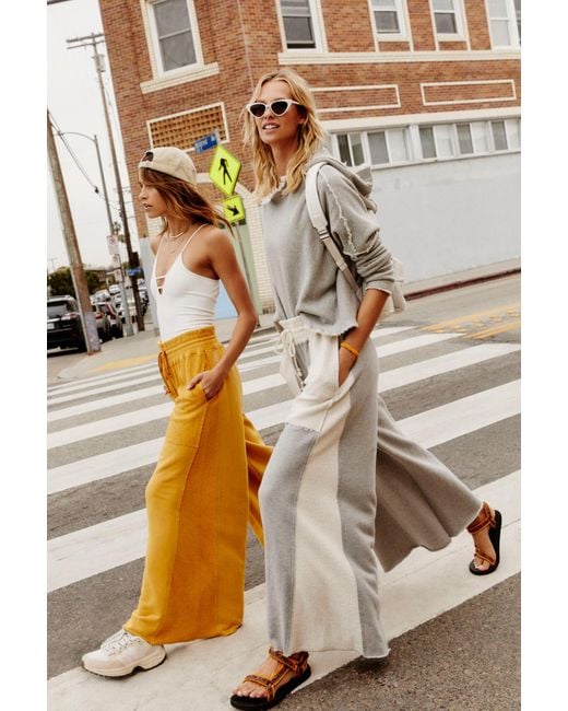 Free People Upbeat Wide Leg Pants By Fp Movement in Gray | Lyst
