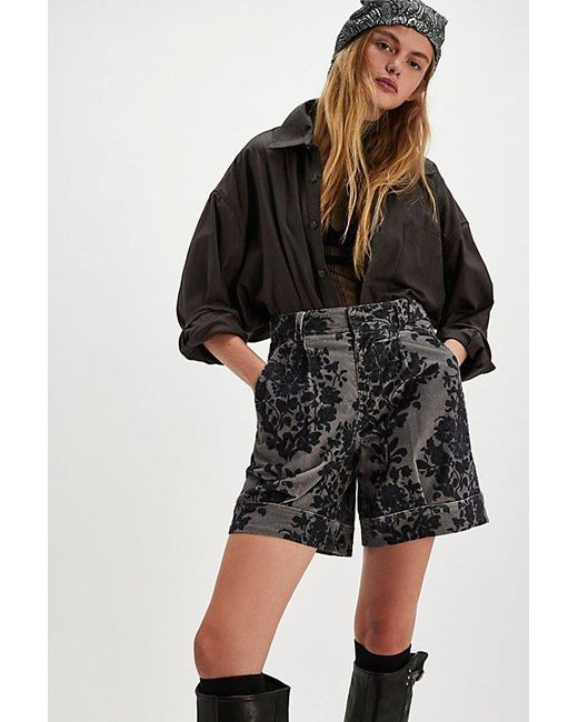 Free People Rock Romance Printed Shorts in Blue | Lyst