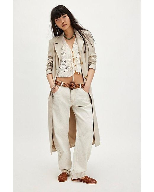 Free People Hailey Duster Jacket in Natural | Lyst