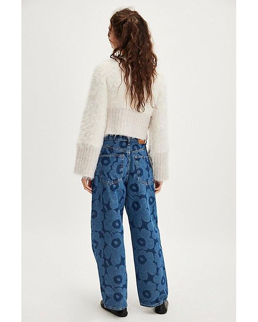 Marimekko Maridenim Barrel Unikko Jeans in Blue | Lyst