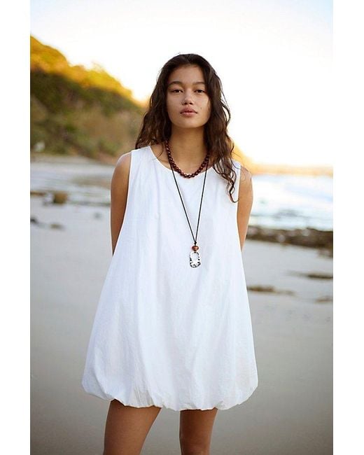Free People Struttin' Bubble Mini Dress in Natural | Lyst