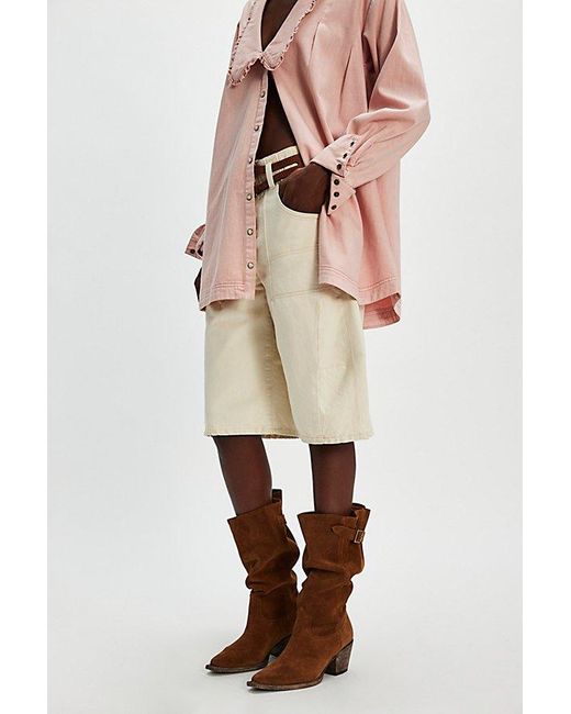 Free People Extra Slouch Suede Boots | Lyst