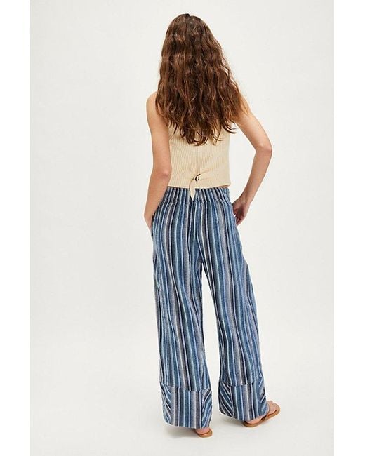 Free People Day's End Stripe Pants in Yellow | Lyst