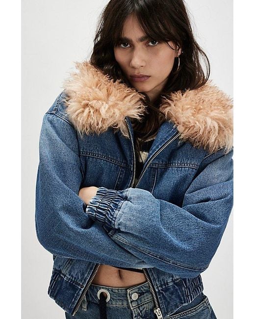 Blank NYC Blanknyc Cozy Up Denim Jacket in Blue | Lyst