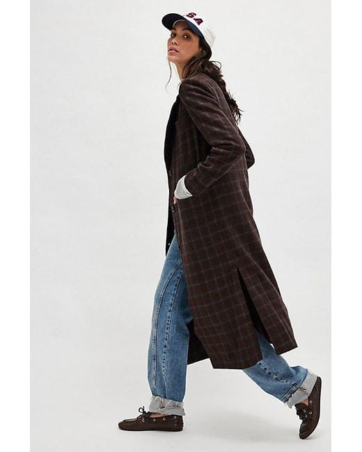 Free People Hailey Tweed Duster in Blue | Lyst