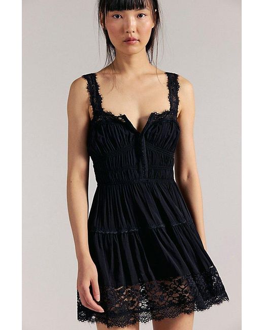 Free People Love Mini Slip By in Black | Lyst UK
