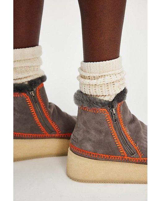 Laidbacklondon Setsu Crochet Suede Platform Boots in Blue | Lyst