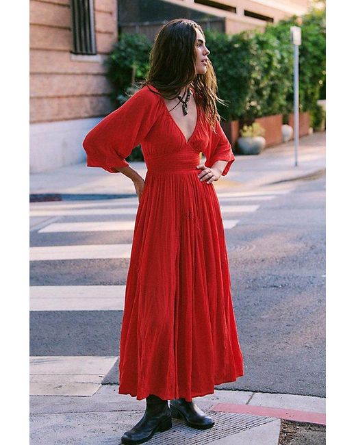 free-est Dixie Maxi Dress By in Red | Lyst UK