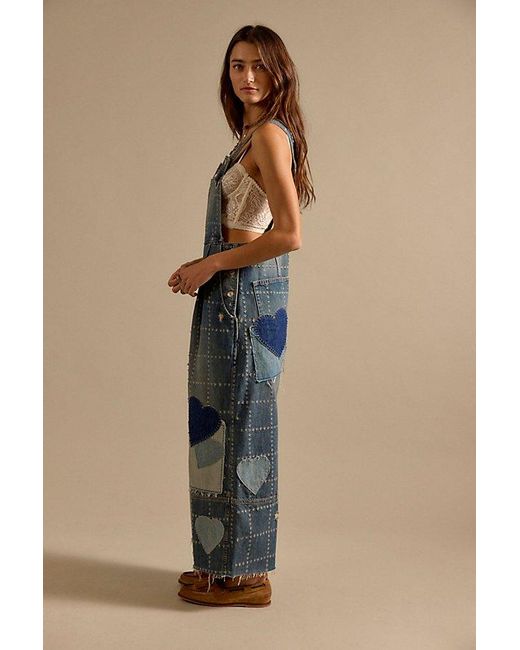 Free People Rambler Novelty Overalls in Blue | Lyst