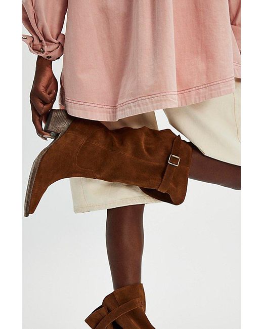 Free People Extra Slouch Suede Boots | Lyst