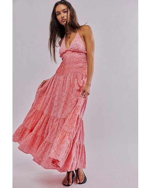Free People Pintuck Paradise Maxi Dress in Pink | Lyst