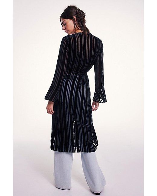 Free People Dolly Duster Jacket in Blue | Lyst UK