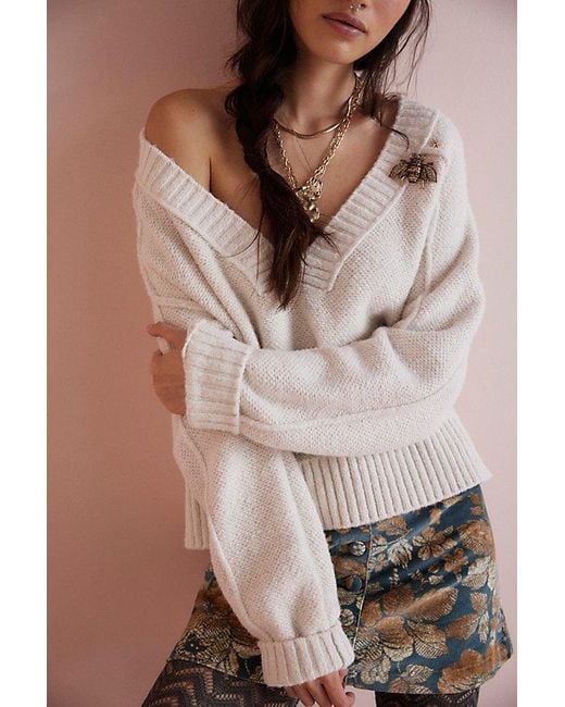 Free People Rhea V-neck Pullover | Lyst