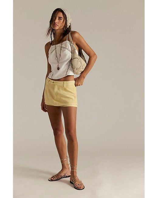 Free People Gallivanting Washed Skort By in Natural | Lyst