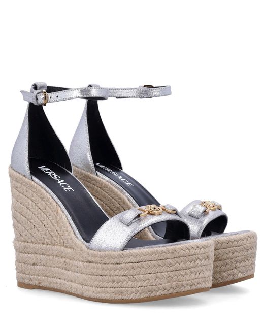 Versace Wedge Wedges in Metallic | Lyst