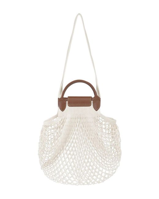 Longchamp Le Pliage Filet Large Shoulder Bag in White | Lyst